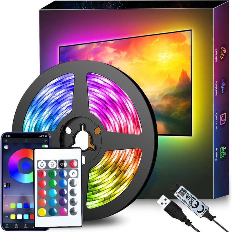Jual LED Strip Lights RGB USB 5050 5V Bluetooth App IR Control Bright ...