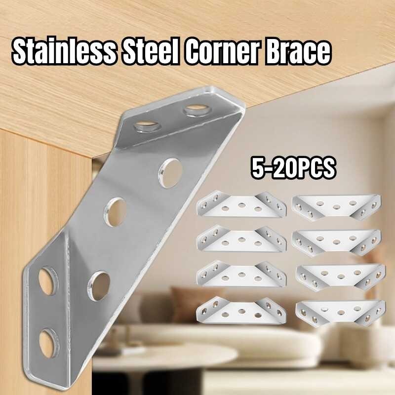 Jual 5-20pcs Angle Brackets Universal Furniture Corner Connector Brace ...