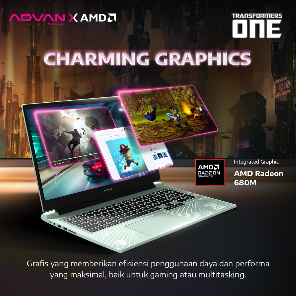 Jual [EXCLUSIVE LAUNCH] ADVAN Laptop Gaming Pixwar x Transformers AMD ...