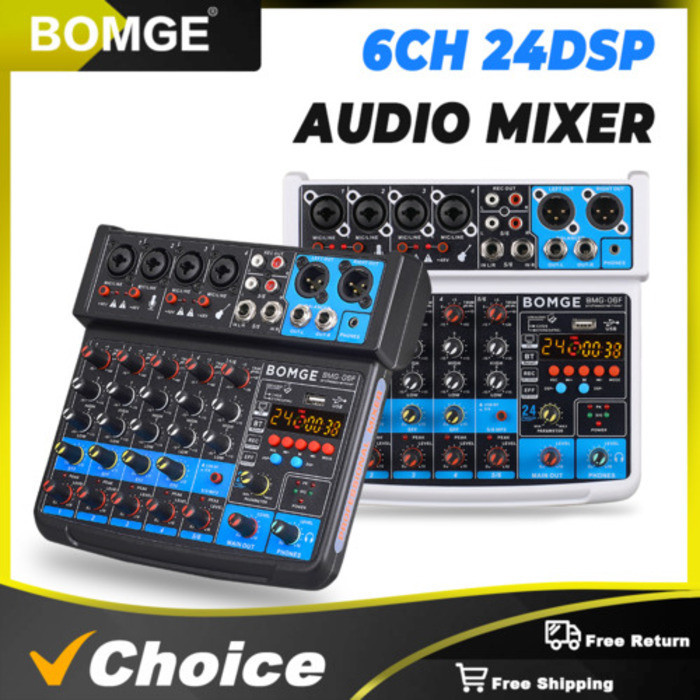 Jual BOMGE 6 Channel 24 DSP USB Audio Mixer Interface Portable Mixing Soundcard Console Sound ...