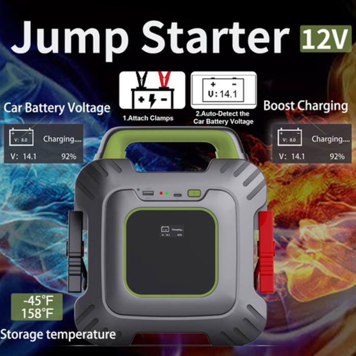 Jual Jump Starter Portable 12V 18000F Capacity Peak Current Emergency ...