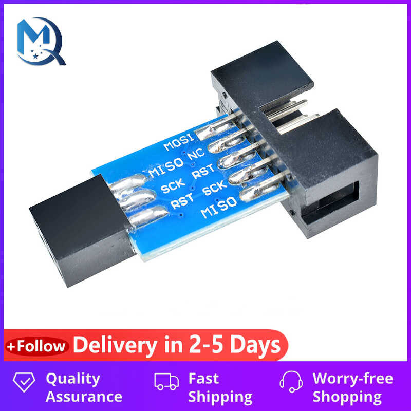 Jual AVR USBASP USBISP Programmer 10Pin To 6 Pin Cable ISP USB ASP ...