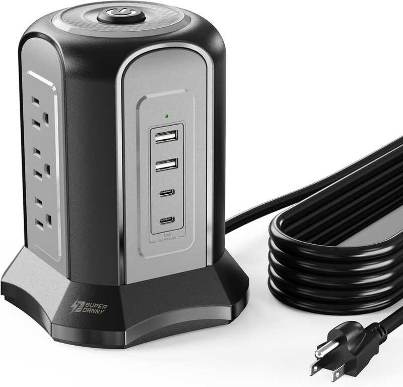 Jual Power 1 Strip Tower Surge Protector, SUPERDANNY Desktop Charging ...