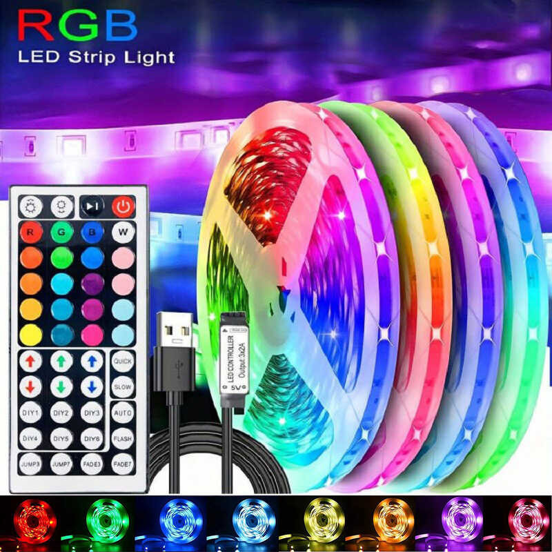 Jual 1-30m/1180Inch USB Led RGB Strip Light DC5V 5050 Bluetooth 44K ...