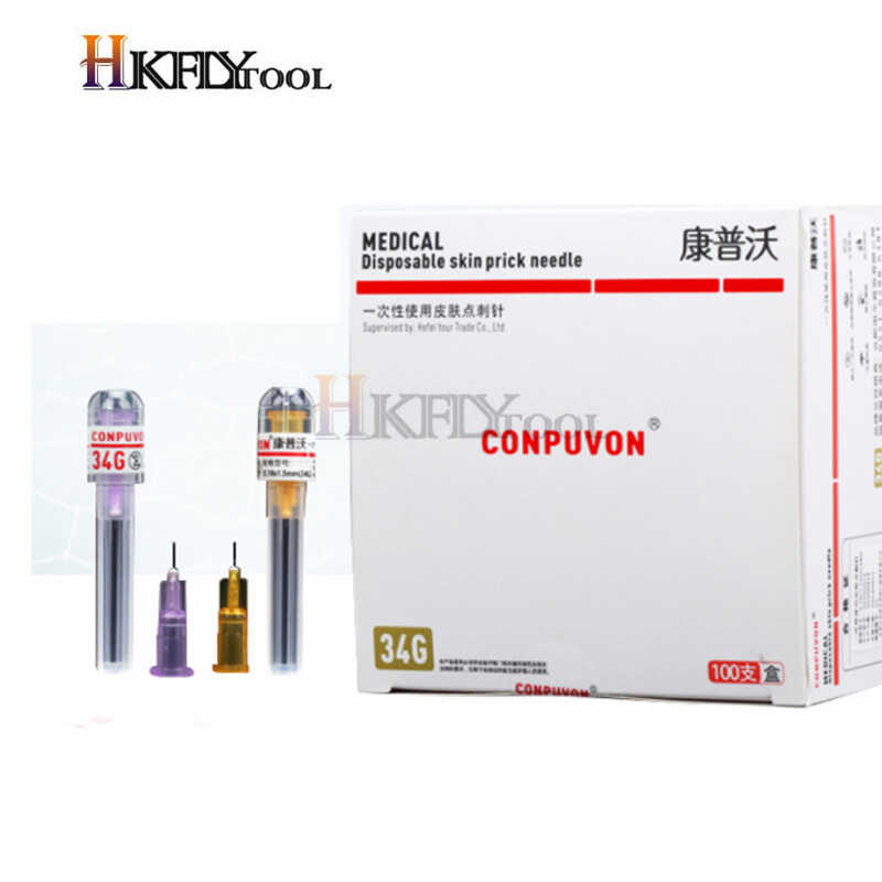 Jual 100PCS 32G 34G Piercing Transparent Syringe Injection glue Clear ...