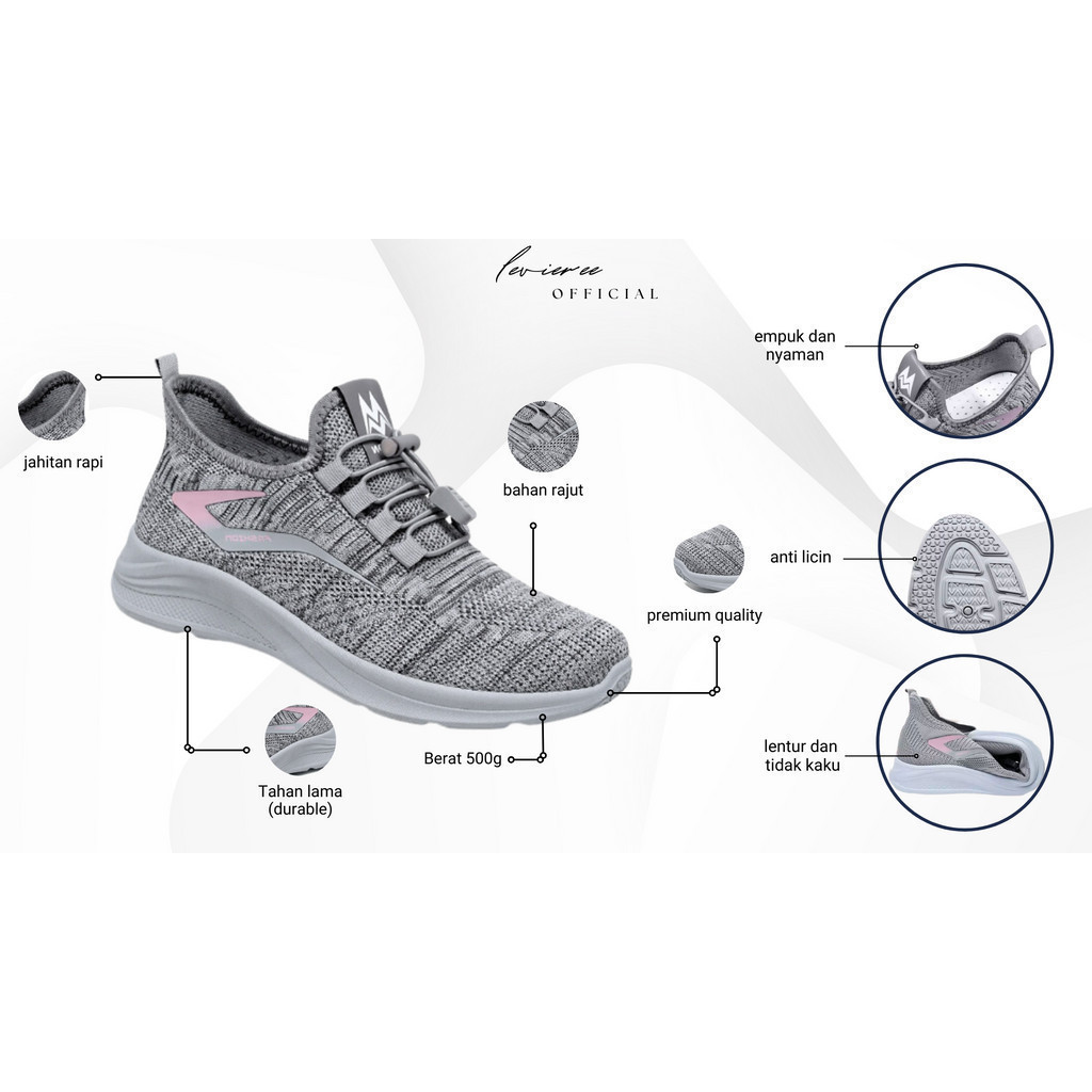 Jual LVR Wonwoo Sepatu Sneakers Wanita Sepatu Rajut Wanita Sepatu Sport ...