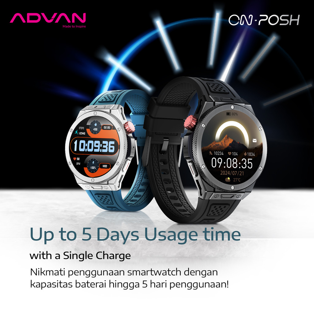 Jual [BEST DEAL] ADVAN Smartwatch On Posh GPS Smart Ai Assistant Amoled ...