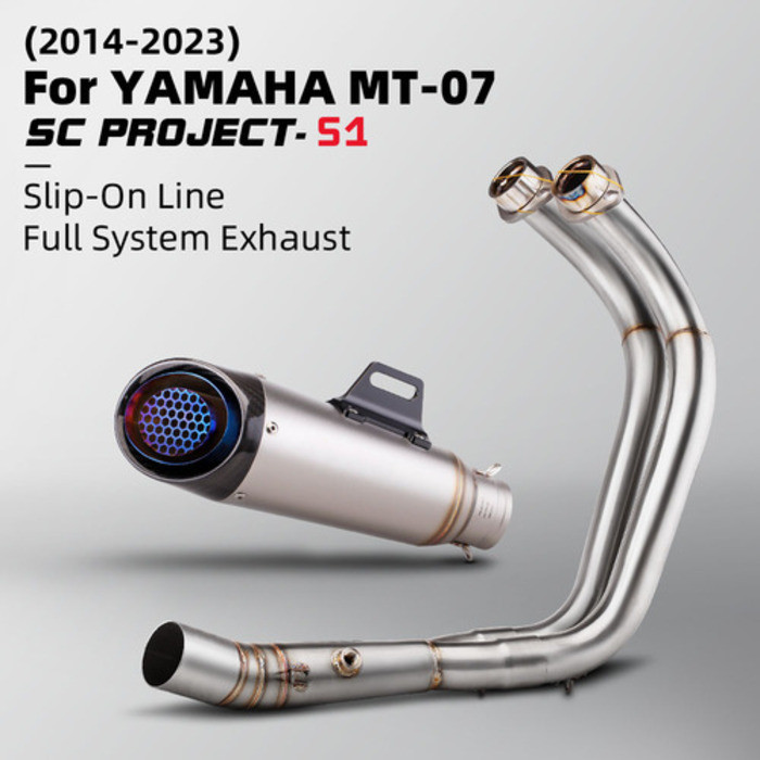 Jual Untuk YAMAHA MT07 FZ07 Full Motorcycle Exhaust System Escape Slip ...