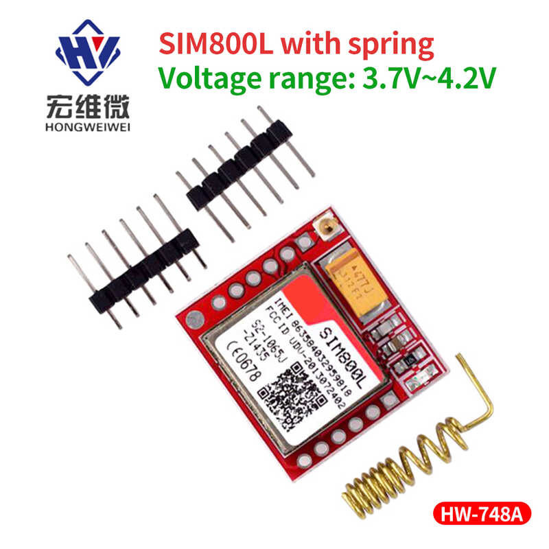 Jual Spring/Antenna SIM800L dengan Mini GPRS GSM Module Micro SIM Card ...