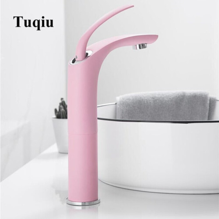 Jual Bawah Pink Love Color Waterfall Bathroom Hot and Cold Basin Mixer ...