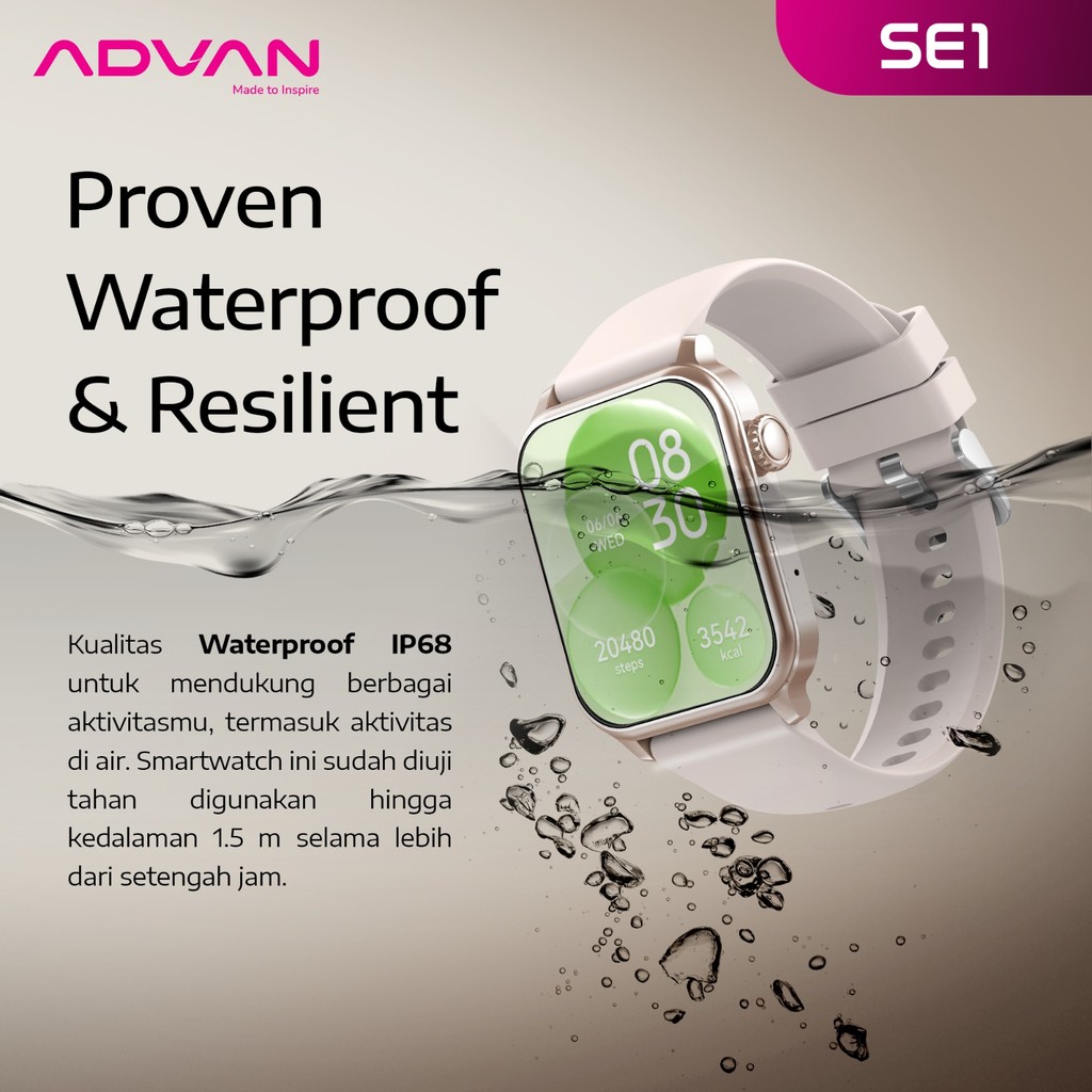 Jual ADVAN Smartwatch SE1 Ai Voice Assistant 100+ Sport Mode IPS 1.83 ...