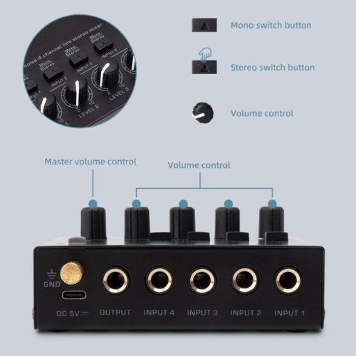 Jual Mini Kebisingan rendah Ultra Kompak Profesional Suara 4 Kanal ...