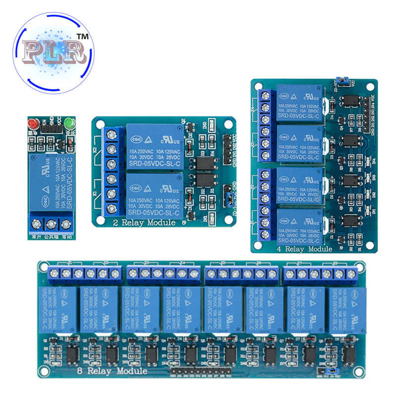 Jual 10pcs 5v channel dengan optocoupler PLR Relay Output 1 2 4 8 way ...