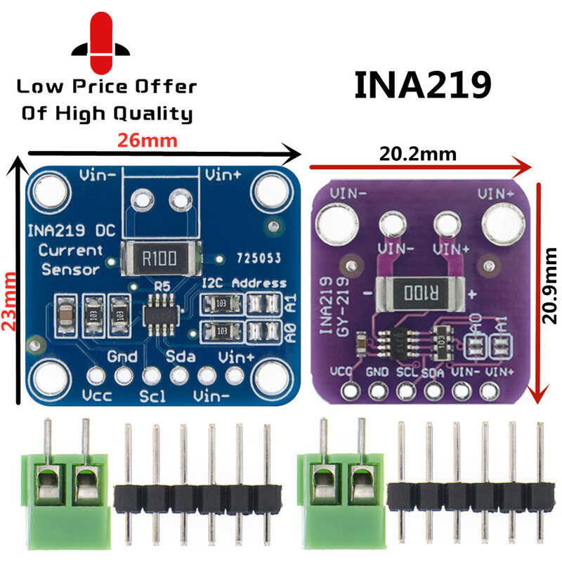 Jual Zero drift 10pcs/lot 219 INA219 I2C antaramuka Bi-arah arus/kekuatan monitor modul sensor ...