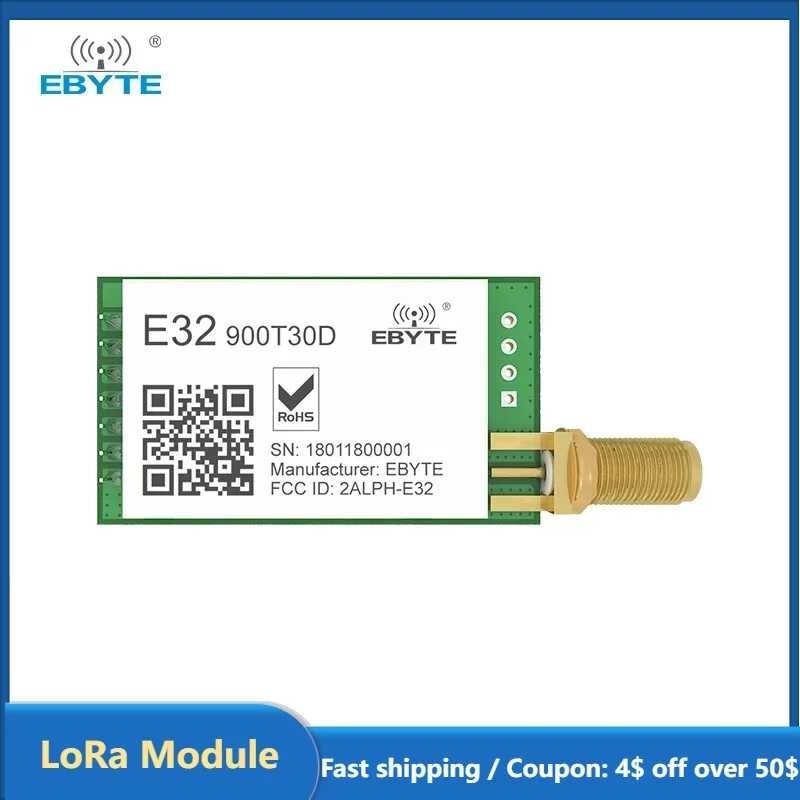Jual Modul LoRa 100mW E32-900T30D V8 868/915MHz Support Air-Wake up DIP ...