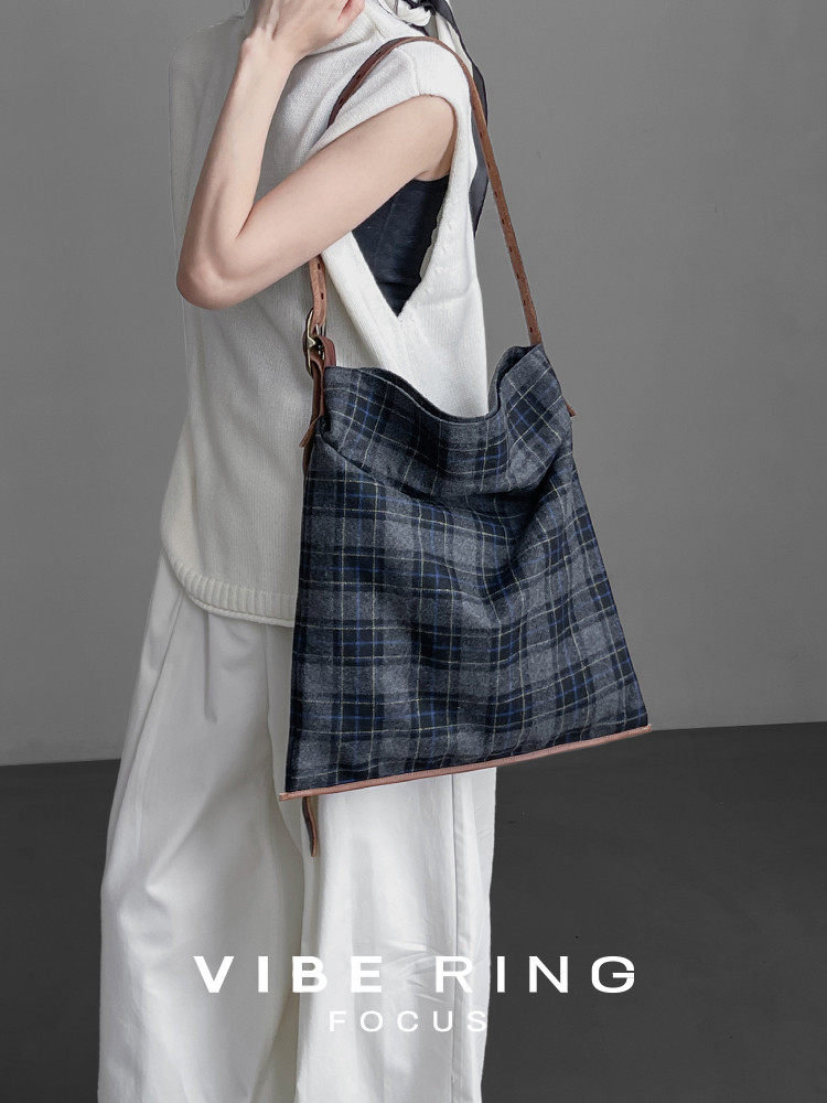 Jual VibeRing malas grid tote seni rambut ini lapisan kepala kulit sapi ...