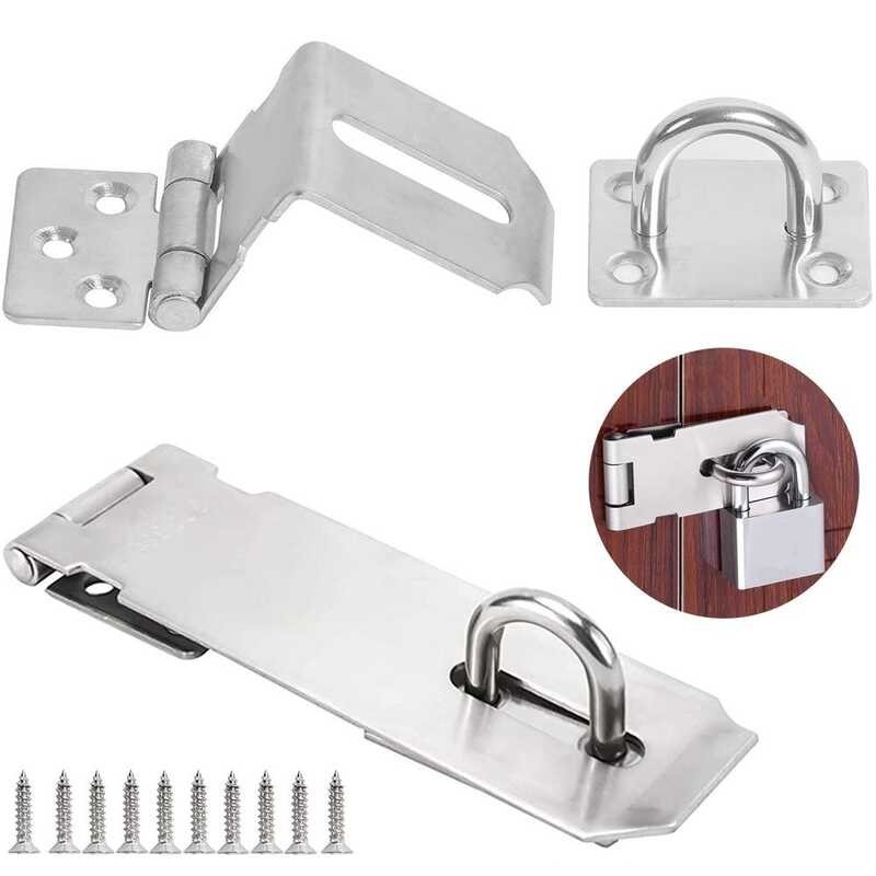 Jual Padlock Hasp Clasp Lock 90 Degree Right Angle Shed Gate Latch ...