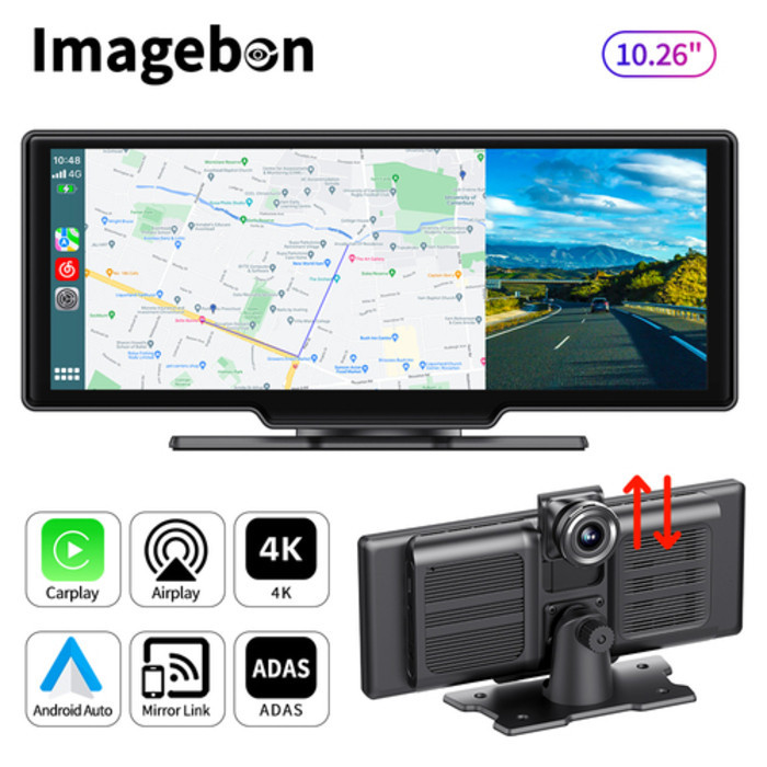 Jual Imagebon 10.26" 4K ADAS Dash Cam Wireless and Wired Carplay ...
