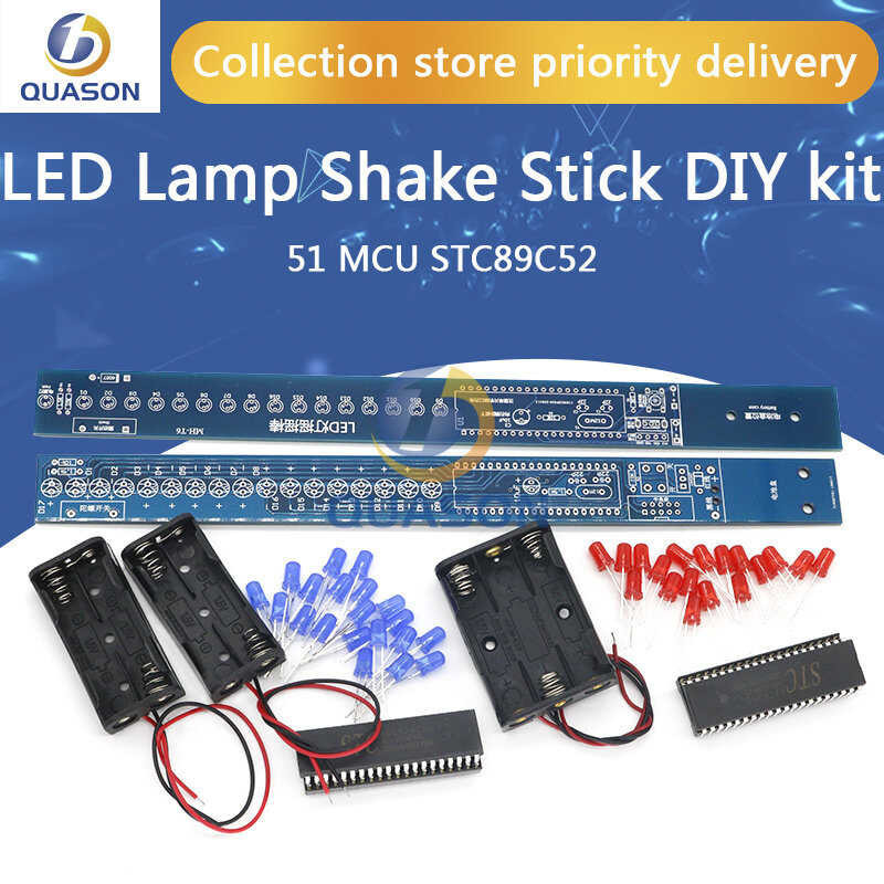 Jual shake LED lamp stick DIY kit 51 MCU STC89C52 teknologi elektronik ...