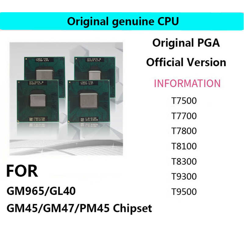 Jual 2 Duo Core Laptop Processor Notebook CPU T7500 T7700 T7800 T8100 ...