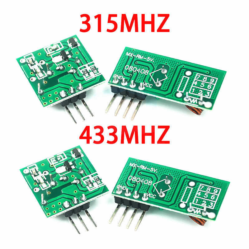 Jual RF 315Mhz 433Mhz Transmitter Module and Receiver 5V DC 433MHZ ...