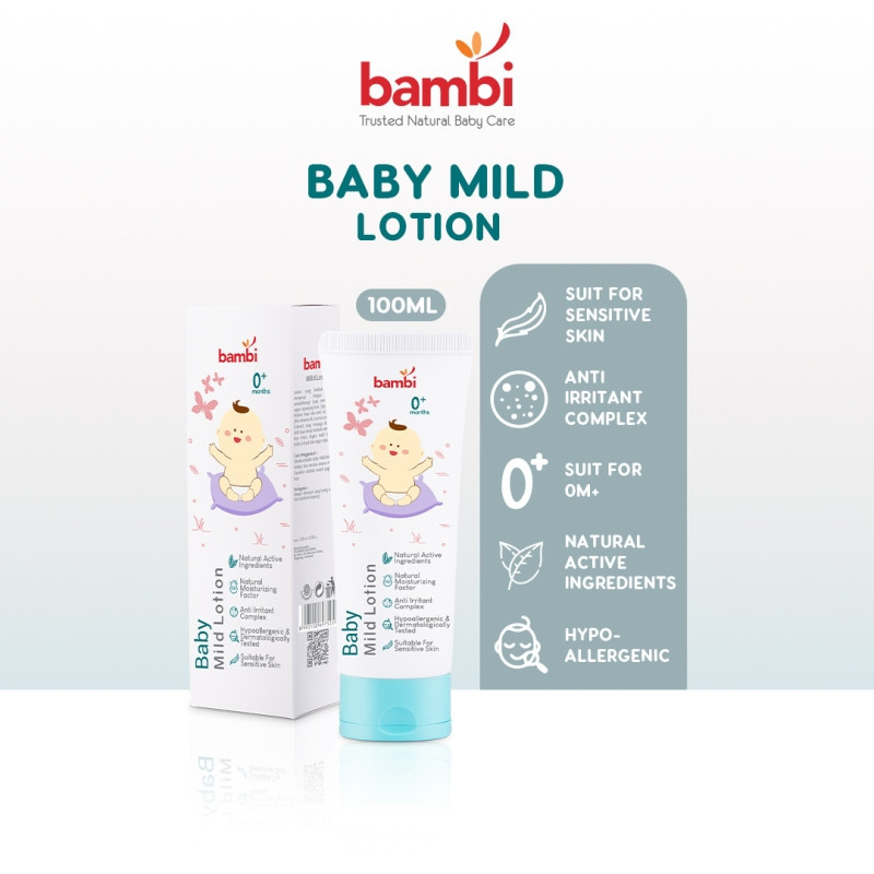 Jual Bambi Baby Mild Lotion 100ml | Body Lotion Bayi Kulit Normal ...