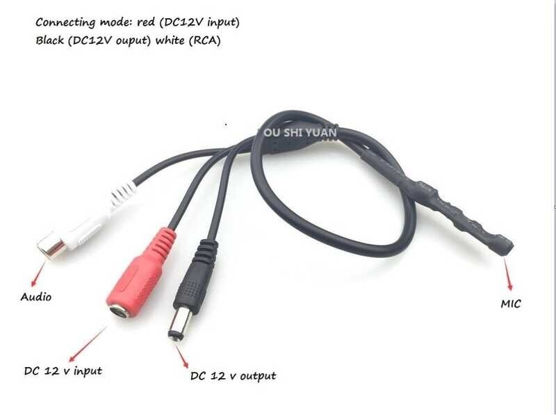 Jual Surveillance RCA Mic Microphone Monitor CCTV Sound pick-up Camera ...