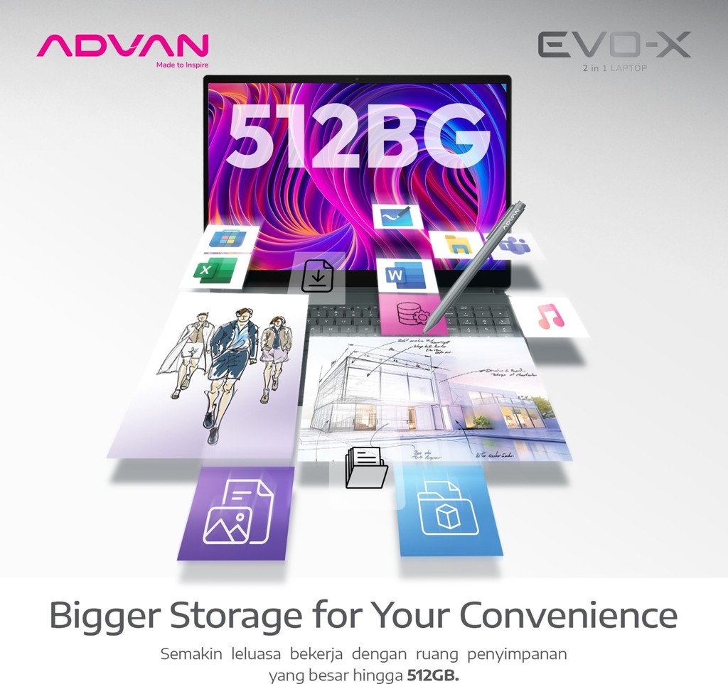 Jual [BEST DEAL] ADVAN Laptop 2 in 1 EVO-X 16” Touch Screen Detachable ...