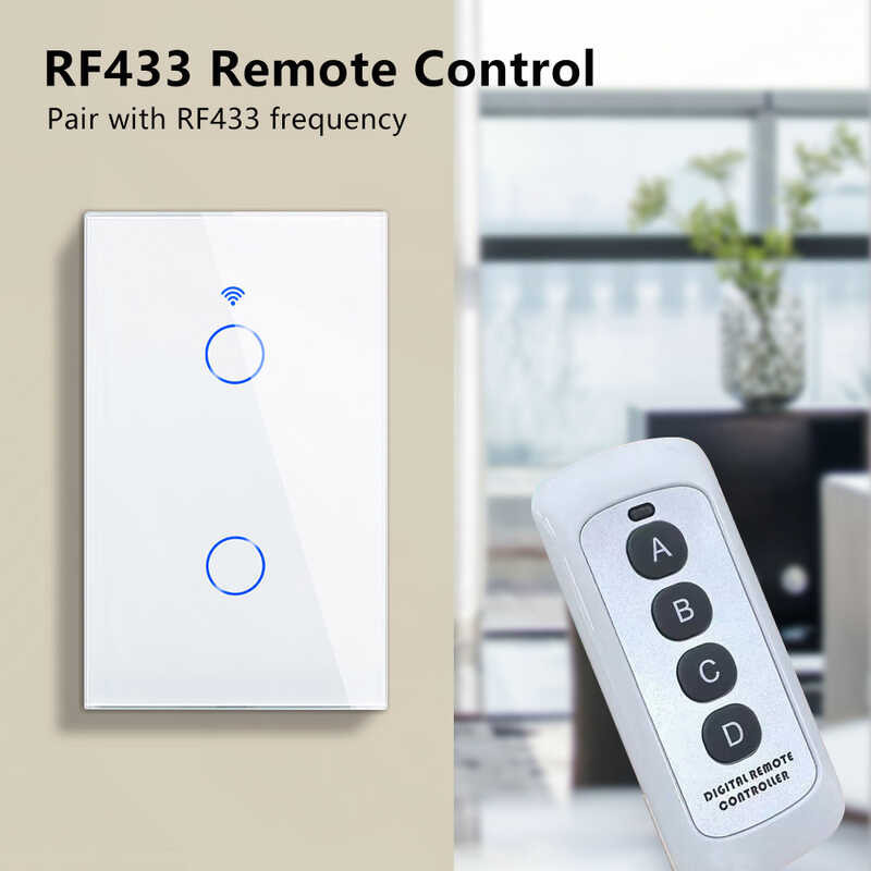 Jual Tuya US WiFi Wall RF433 1/2/3 Gang No Neutral Wire Touch Sensor ...