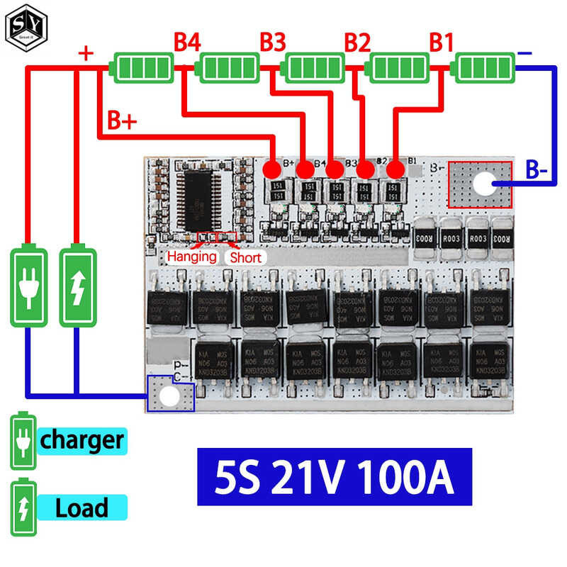 Jual Bms 12v 3s/4s/5s 16.8v 21v 3.7v 100a Li-ion Lmo Ternary Lithium ...