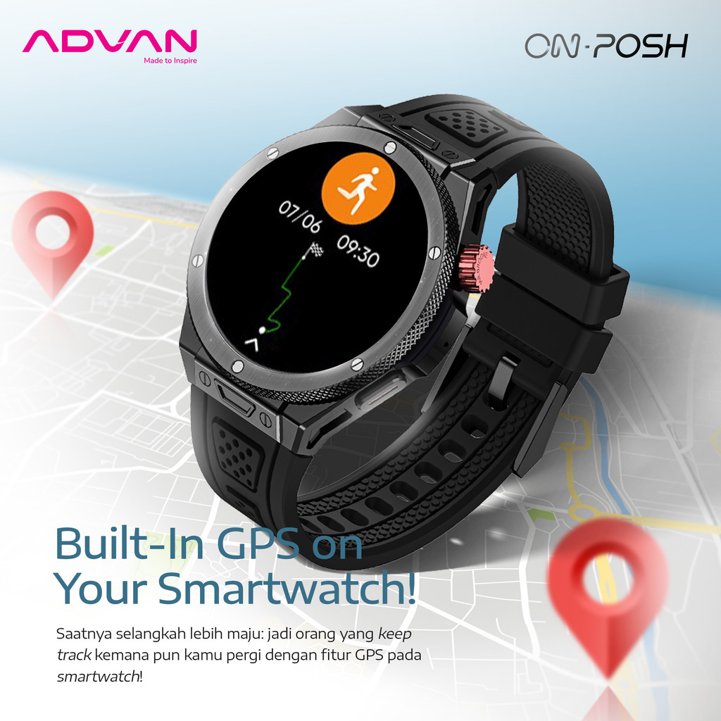 Jual [BEST DEAL] ADVAN Smartwatch On Posh GPS Smart Ai Assistant Amoled ...