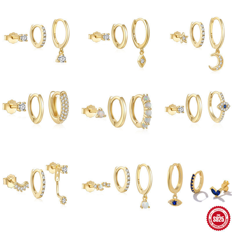 Jual Set elegan gaya dengan cincin mata iblis, tongkat telinga, dan ...