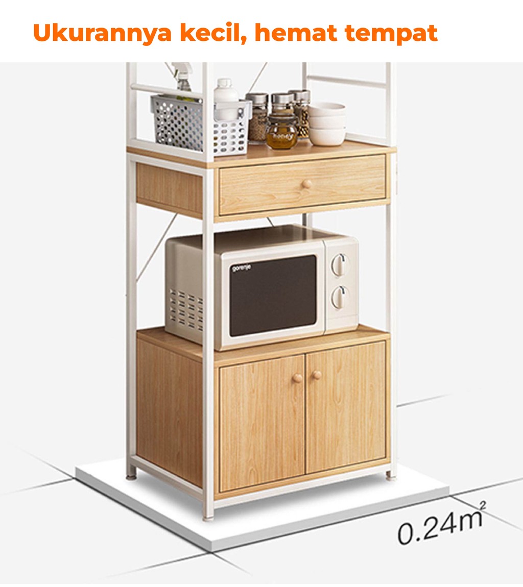 Jual Homedoki Lemari Dapur Kayu/Rak Dapur Minimalis/Rak Dapur Serbaguna ...
