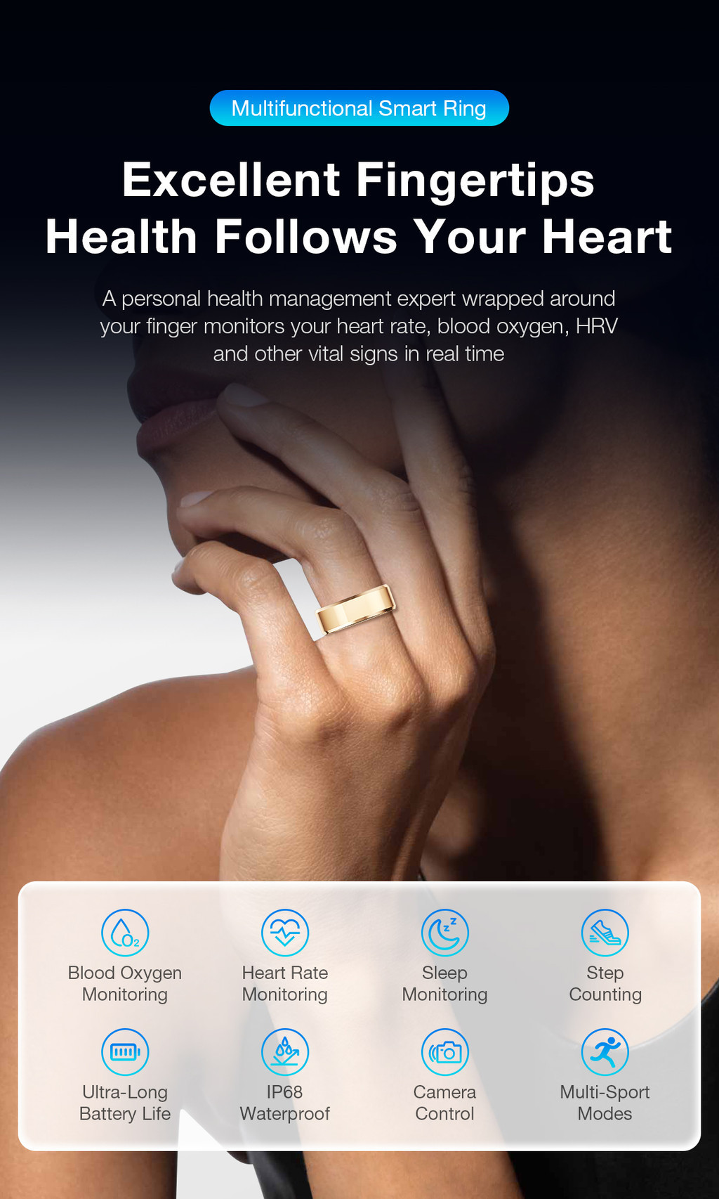 Jual Aolon Ring Gen3 Smart Ring Heart Rate & Blood Oxygen Monitoring ...