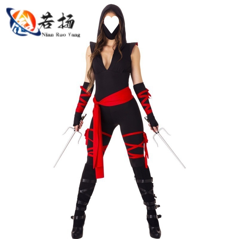 Jual Kostum Hallowen Nightclub Jepang Bushido Role Memain Masked Wanita ...