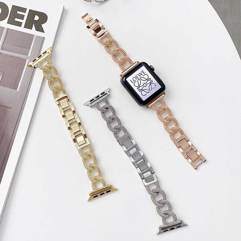 Jual Apple chain For Strap Stainless Steel Band Series 7 SE 5 4 3 40 ...