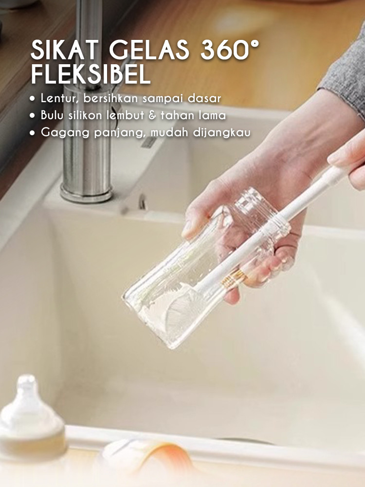 Jual Sikat Pembersih Botol/Gelas Serbaguna S01 Cleaning Brush / Alat ...