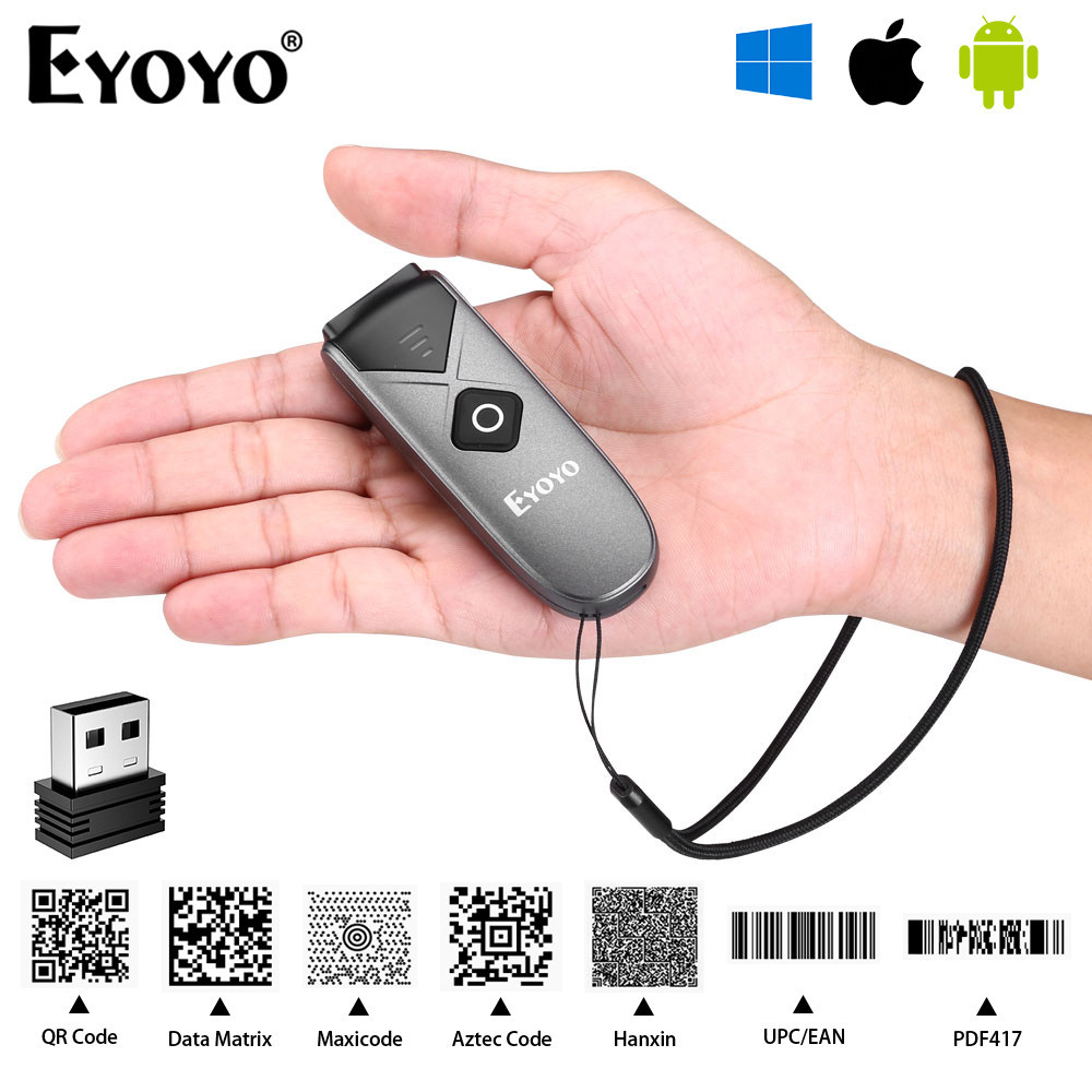 Jual Eyoyo Mini Portable 1D 2D Bluetooth Barcode Scanner QR Code Screen Image Reader PDF417 Data ...