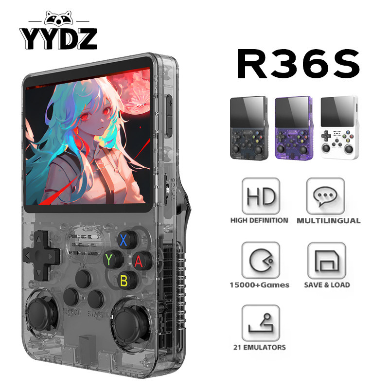 Jual R36S Retro Game Console Linux System 3.5 inci IPS Screen Portable Handheld Video Player ...