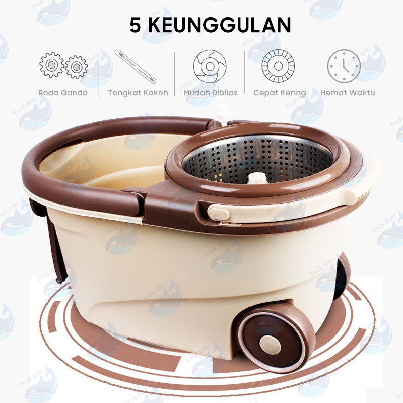 Jual Paus Biru - Set Alat Pel Lantai Stainless Super Mop Praktis Aclima ...