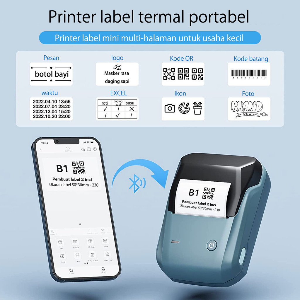 Jual NIIMBOT B1 Printer Label Kantor, Mesin Pembuat Label untuk Kabel ...
