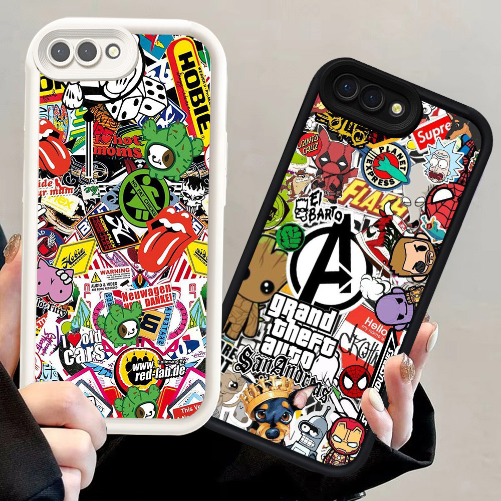 Jual N93 Famous design Silikon hitam putih Casing untuk Realme C2 C2s ...