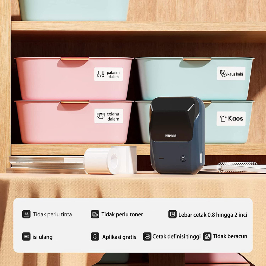 Jual NIIMBOT B1 Printer Label Kantor, Mesin Pembuat Label untuk Kabel ...