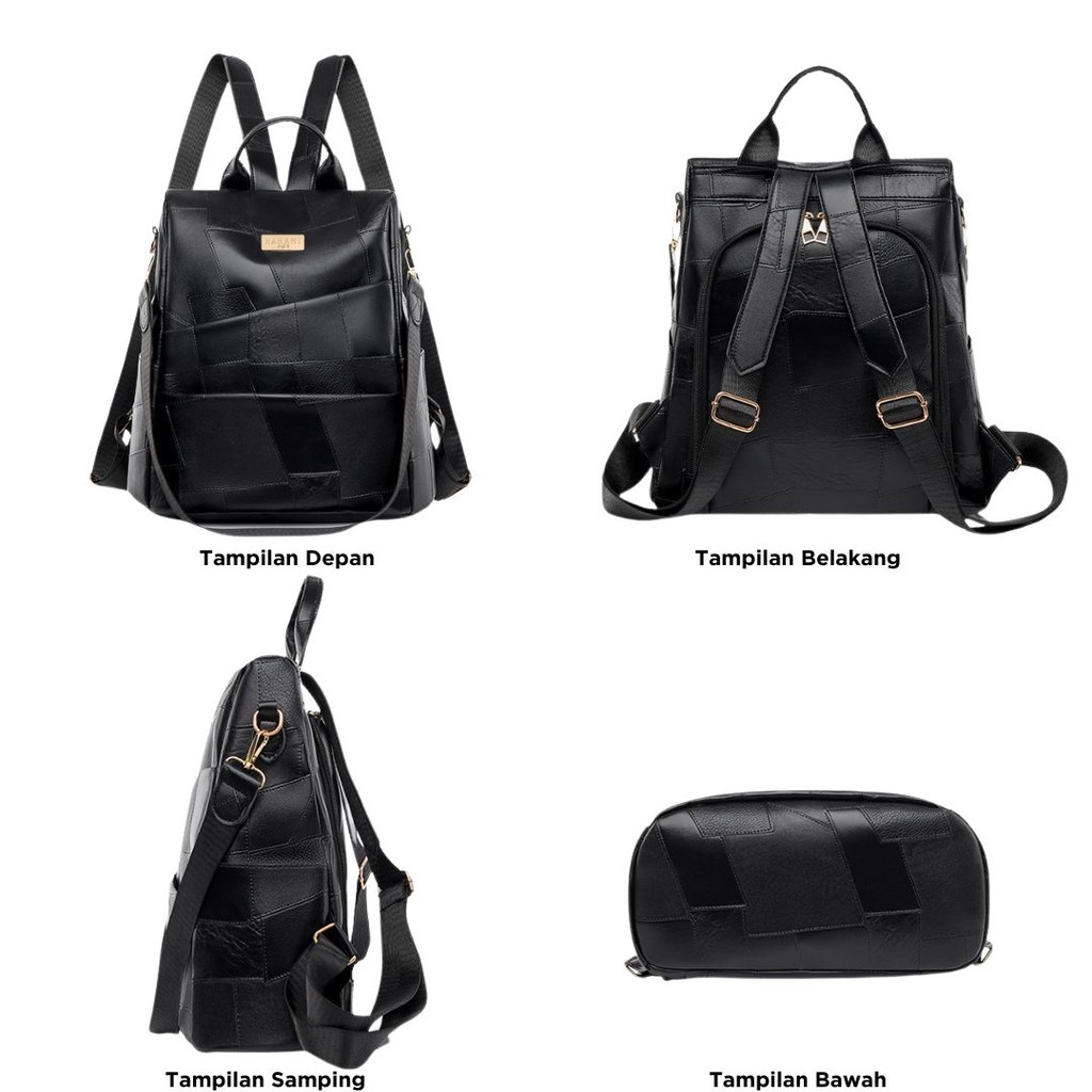 Jual HANAMI Tas Ransel Wanita Hitam Sincere Kulit Cantik Kekinian ...