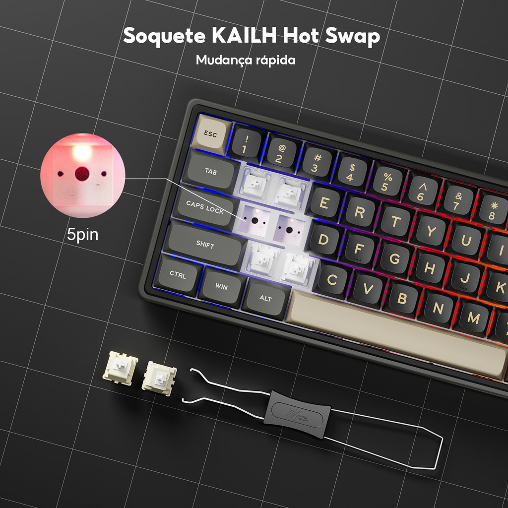 Jual Royal Kludge RK R65 Black 66 key Wired Gaming Keyboard | Shopee ...