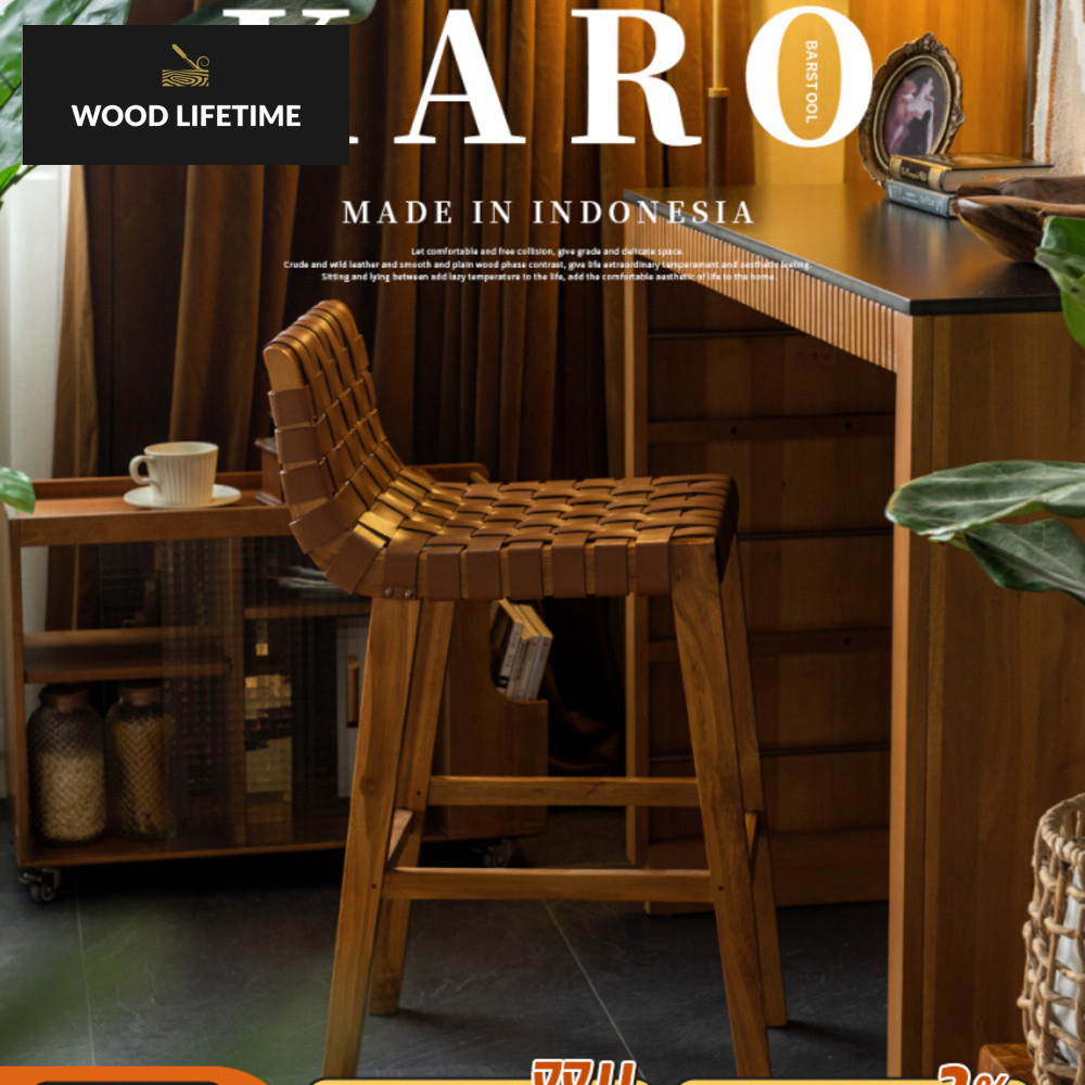 Jual Kerusi tinggi rumah, bar kulit sapi kayu, makan pulau Nordic ...