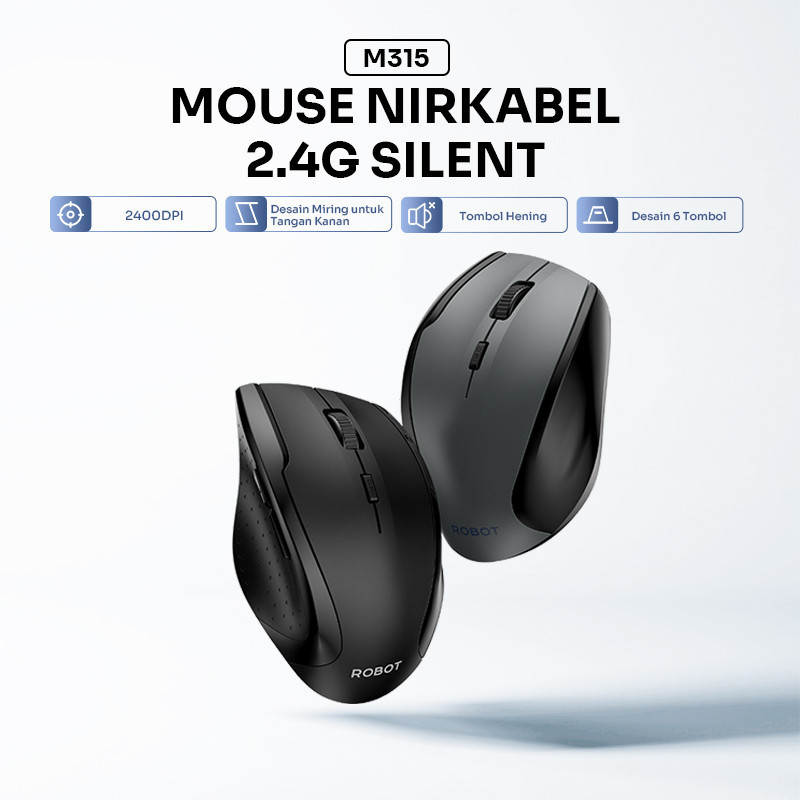 Jual ROBOT Mouse Wireless Silent Click 2400DPI 6D Design Ergonomis ...