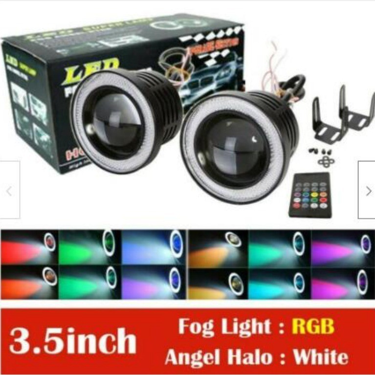 Jual Lampu Kabut Fog Lamp Mobil New Angel 3.5-inci 30W COB dengan Devil ...
