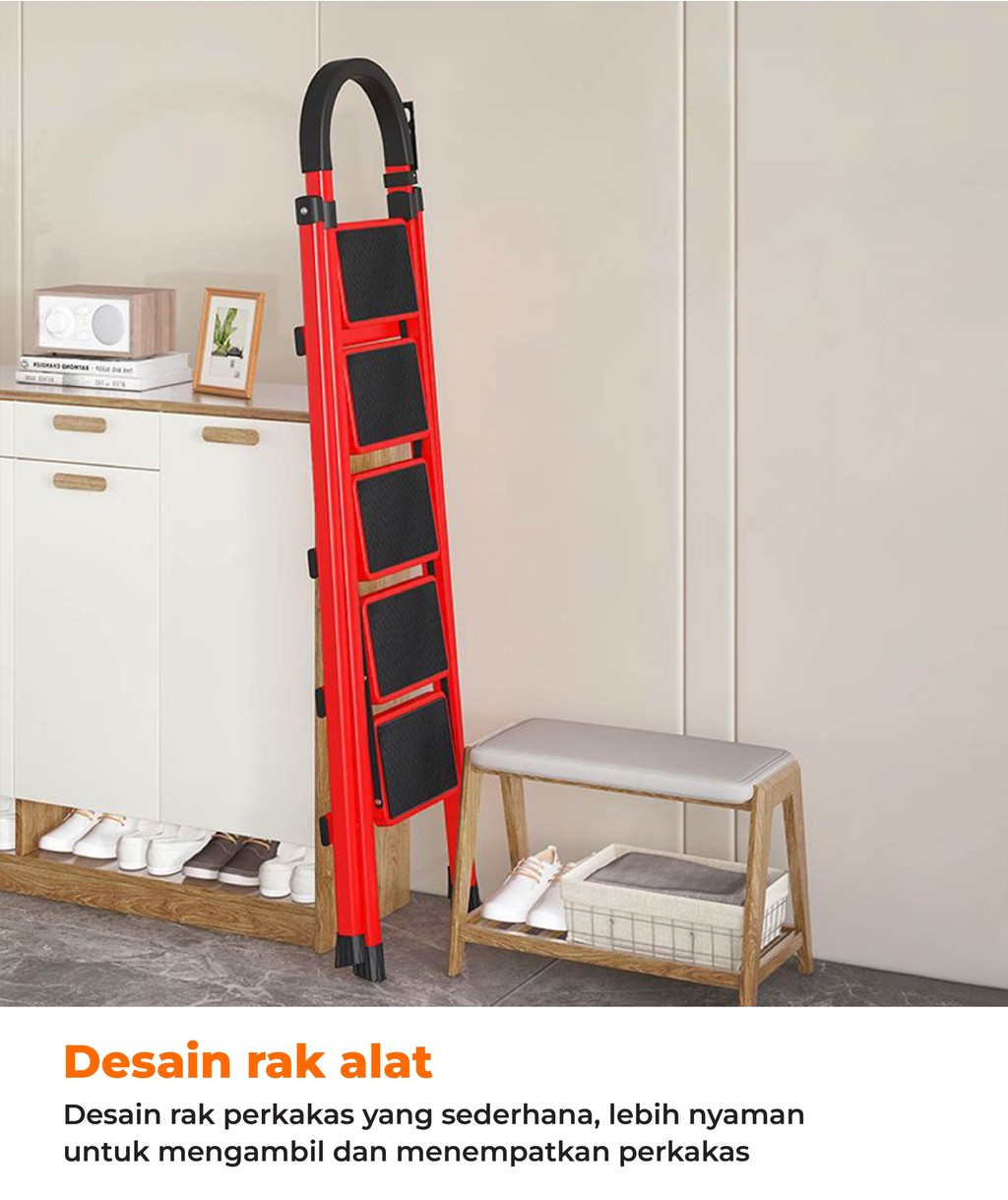 Jual Homedoki Tangga Rumah Lipat Tangga Besi Lipat 3/4 Step Household ...