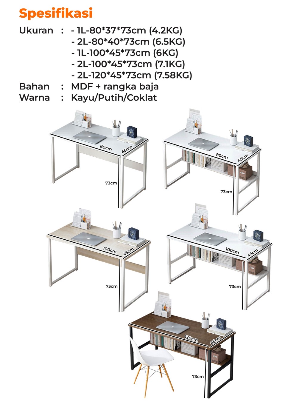 Jual Homedoki Meja belajar Minimalis/ Meja Komputer / Meja Gaming ...